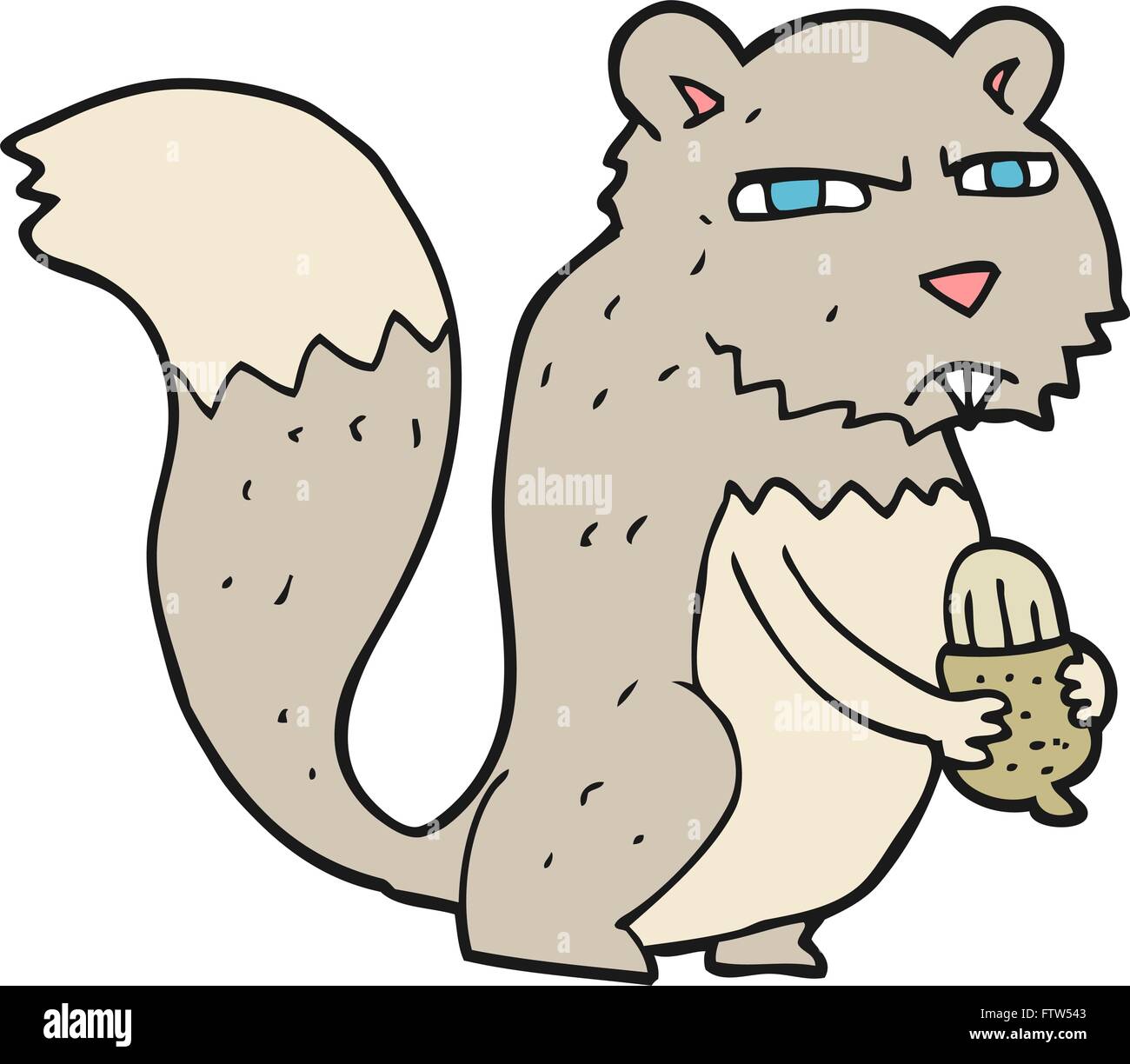 freehand drawn cartoon angry squirrel with nut Stock Vector Image & Art ...