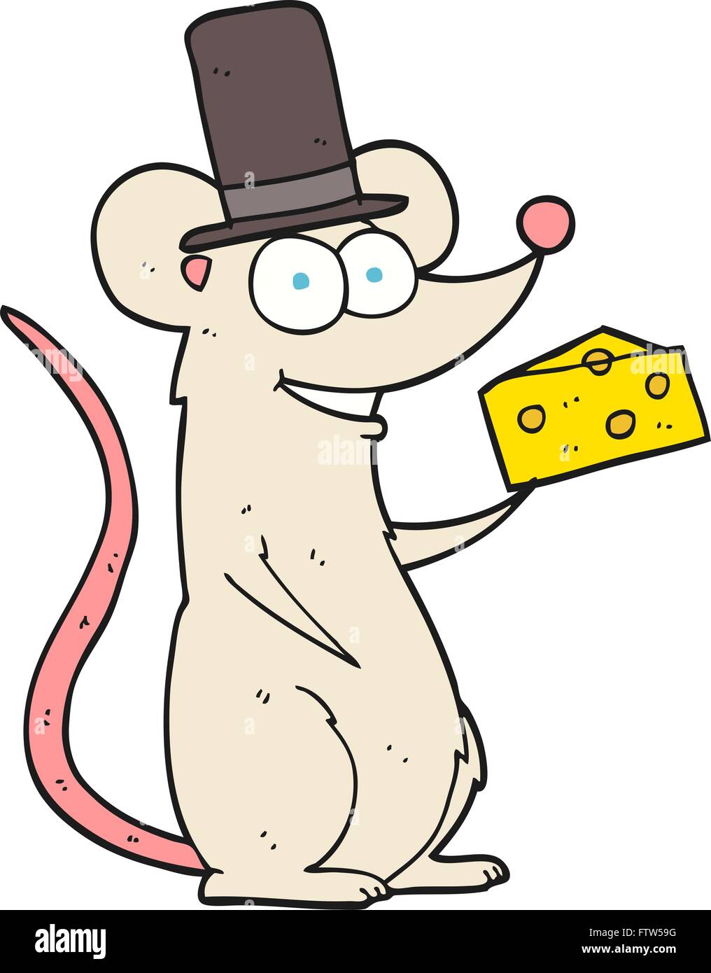freehand drawn cartoon mouse with cheese Stock Vector Image & Art - Alamy