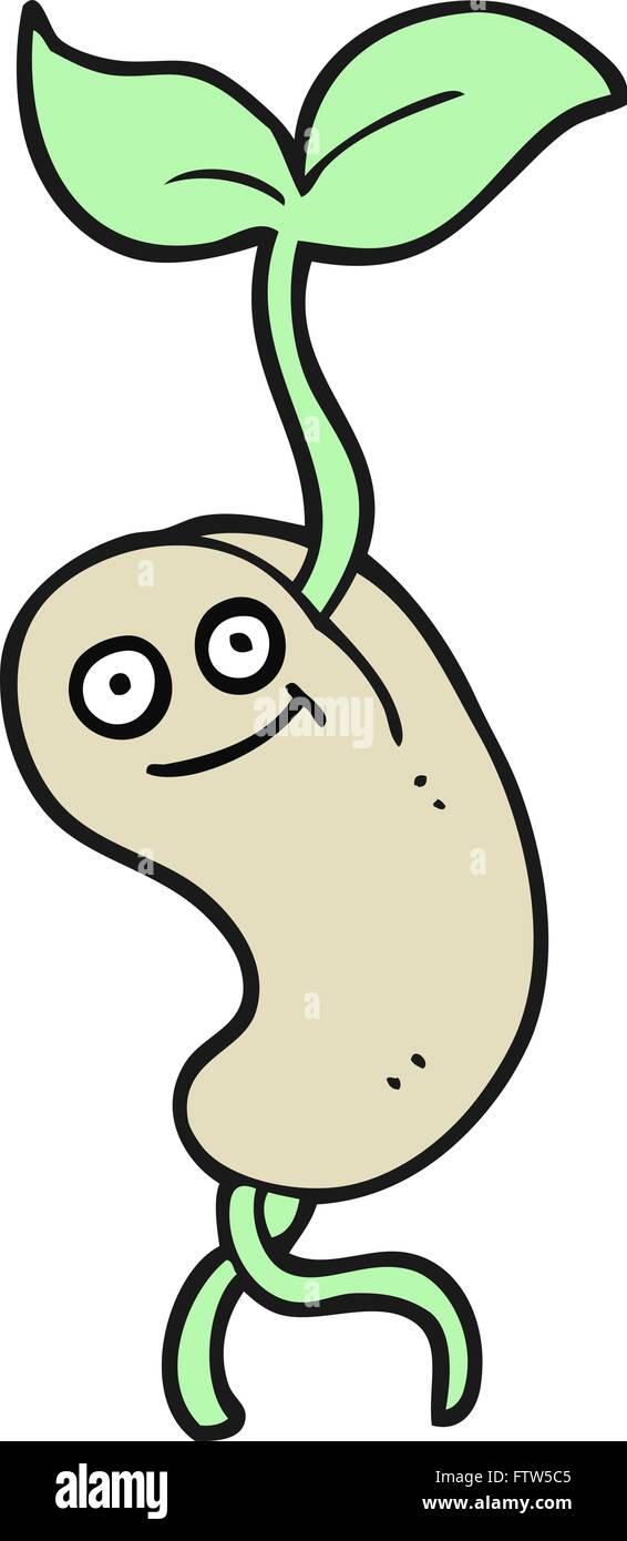 freehand drawn cartoon sprouting seed Stock Vector Image & Art - Alamy