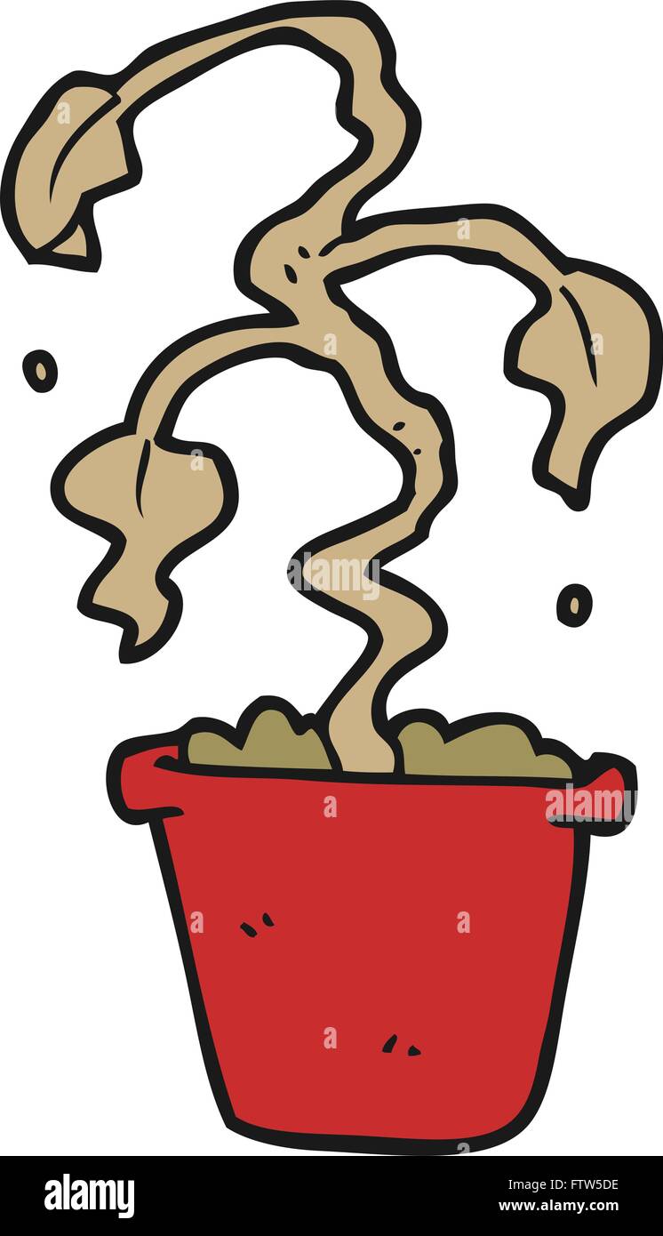 freehand drawn cartoon dead houseplant Stock Vector Image & Art - Alamy