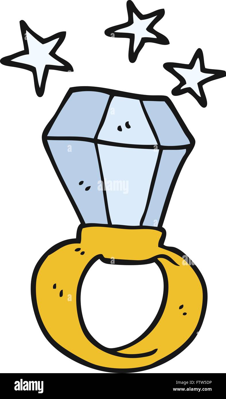freehand drawn cartoon huge engagement ring Stock Vector Image & Art ...