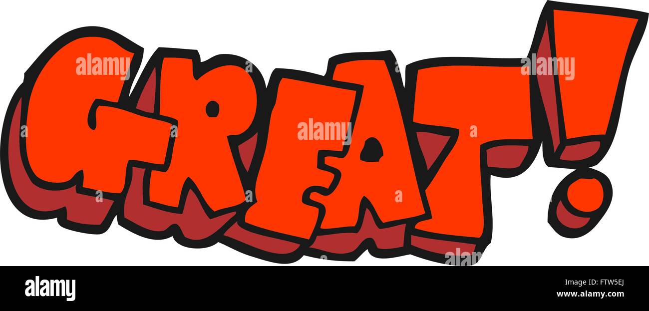 freehand drawn cartoon Great! symbol Stock Vector Image & Art - Alamy