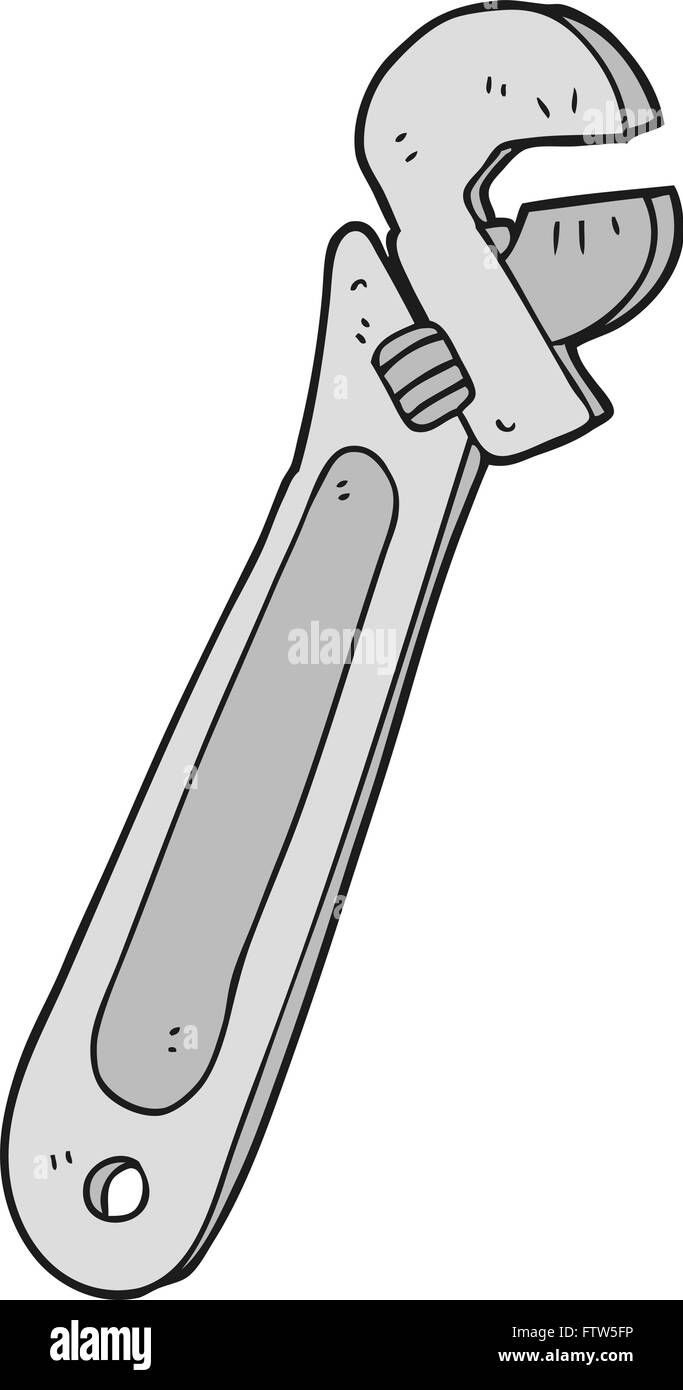 freehand drawn cartoon adjustable spanner Stock Vector Image & Art - Alamy