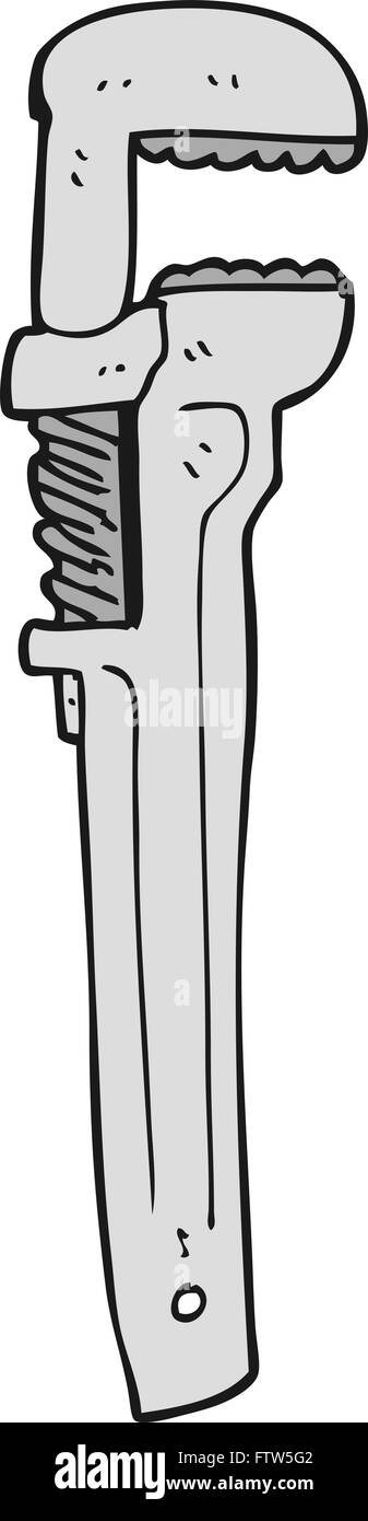 freehand drawn cartoon adjustable wrench Stock Vector Image & Art - Alamy