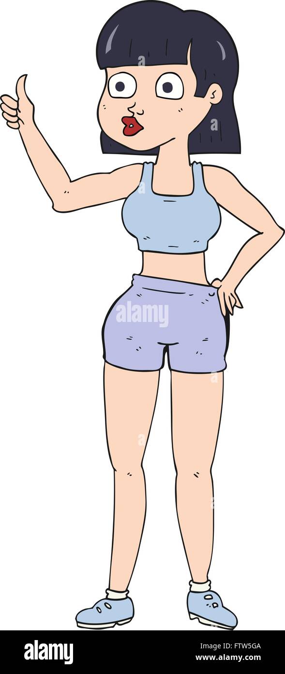 freehand drawn cartoon gym woman Stock Vector Image & Art - Alamy