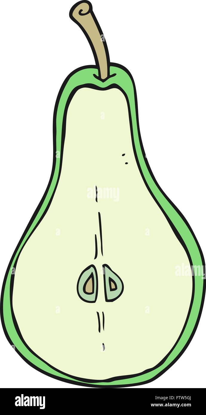 freehand drawn cartoon half pear Stock Vector Image & Art - Alamy