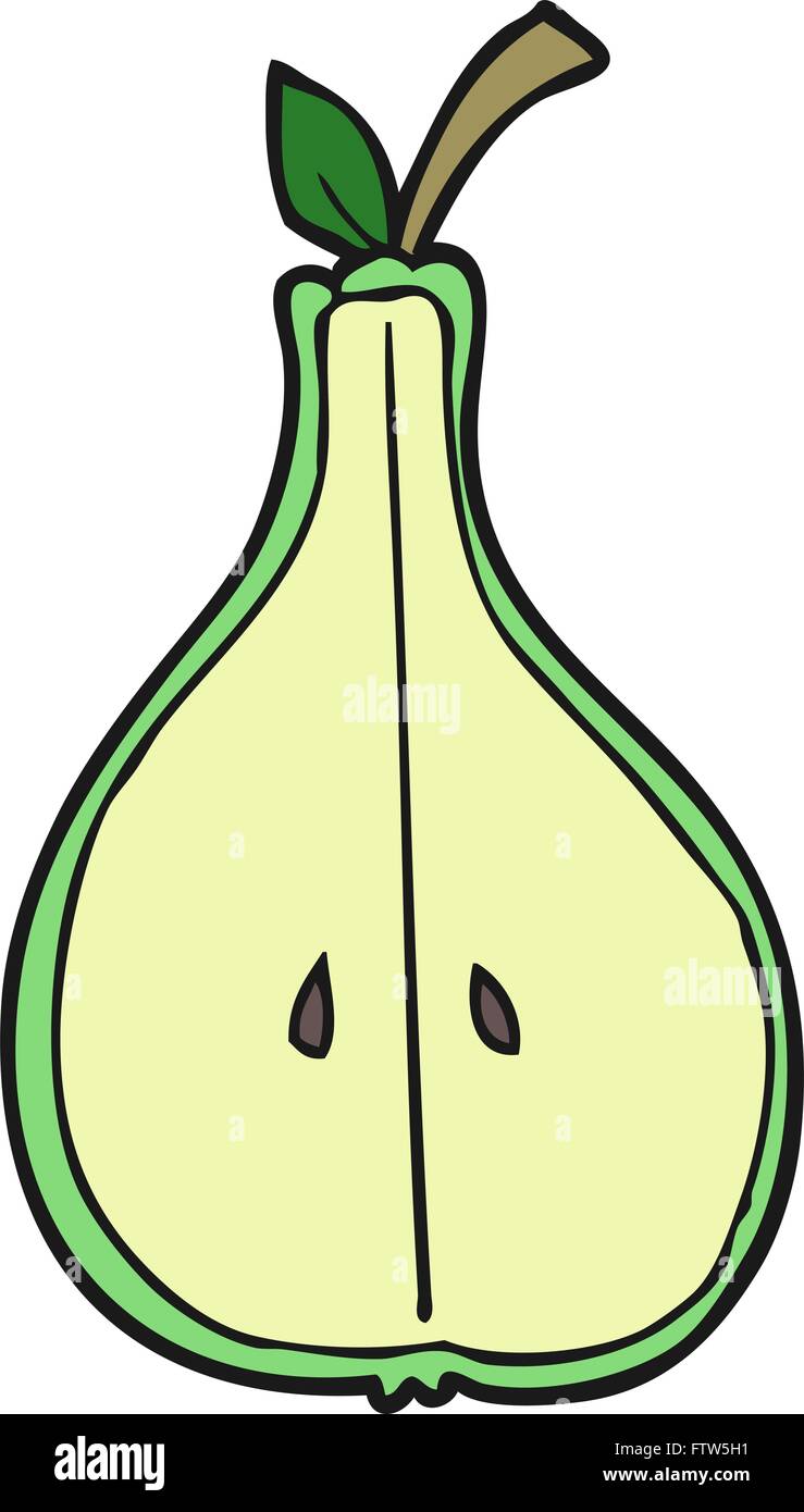 freehand drawn cartoon half pear Stock Vector Image & Art - Alamy