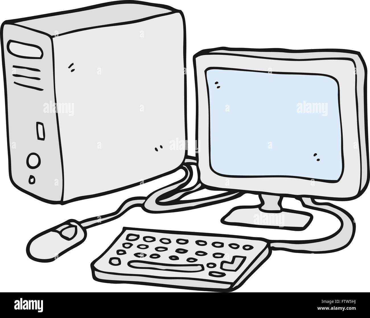 freehand drawn cartoon computer Stock Vector Image & Art - Alamy