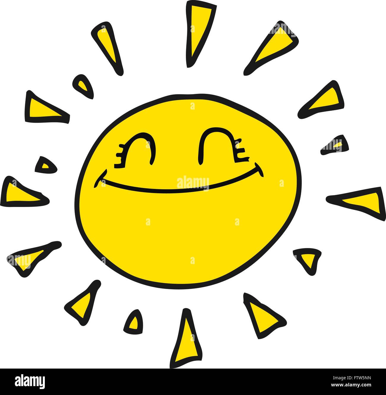 happy freehand drawn cartoon sun Stock Vector Image & Art - Alamy