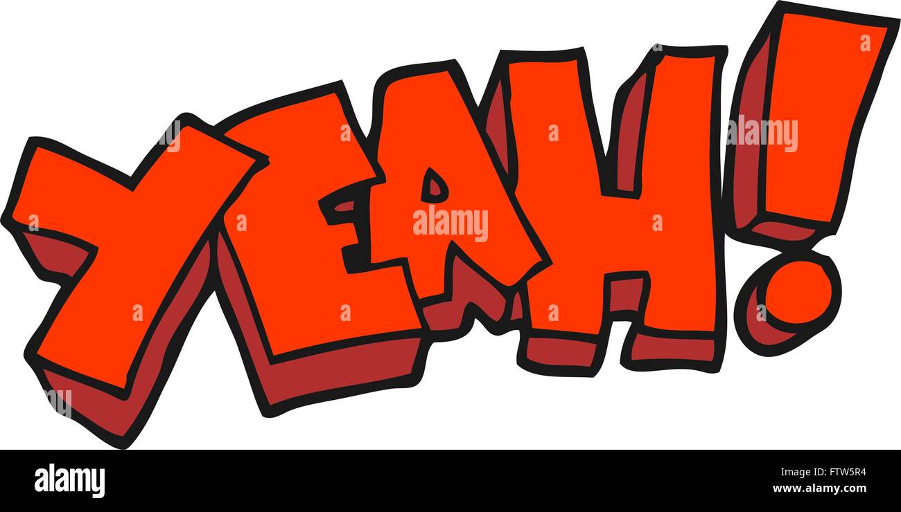 yeah! freehand drawn cartoon shout Stock Vector Image & Art - Alamy