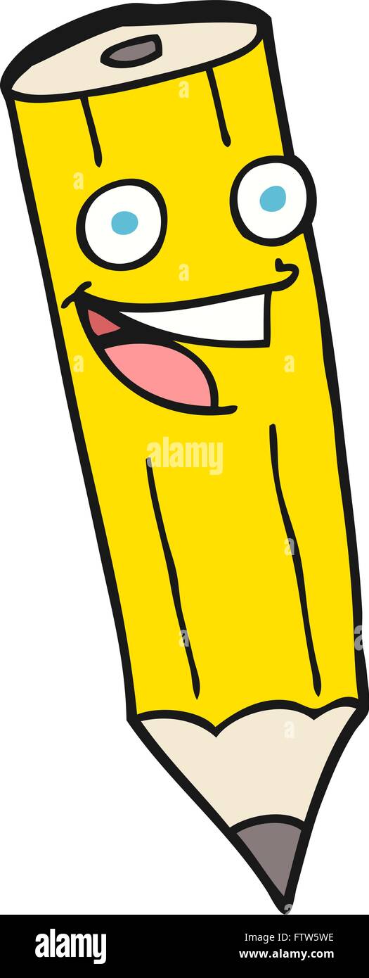 happy freehand drawn cartoon pencil Stock Vector Image & Art - Alamy