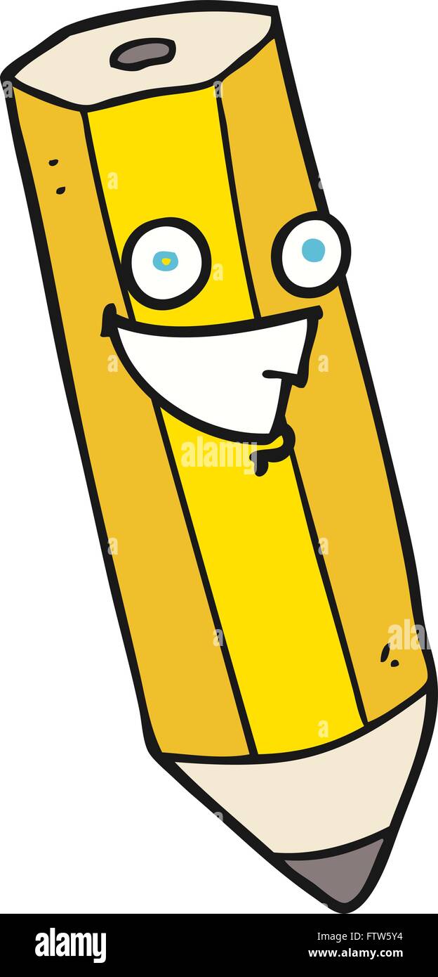 happy freehand drawn cartoon pencil Stock Vector Image & Art - Alamy