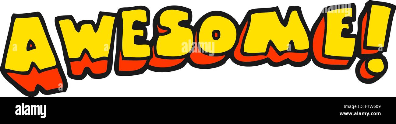 freehand drawn cartoon awesome word Stock Vector Image & Art - Alamy
