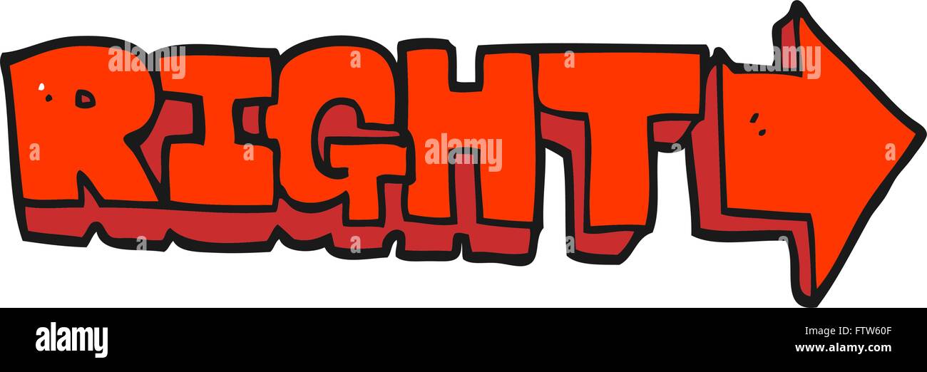 freehand drawn cartoon right symbol Stock Vector Image & Art - Alamy