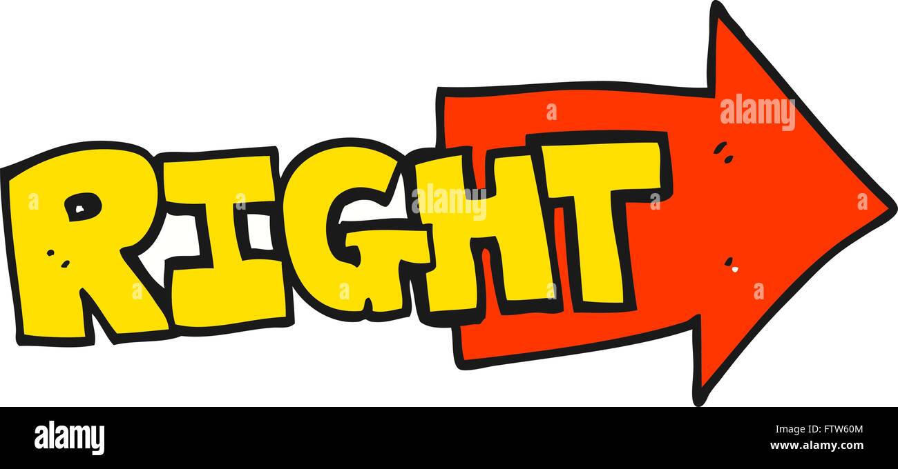 freehand drawn cartoon right symbol pointing Stock Vector Image & Art ...