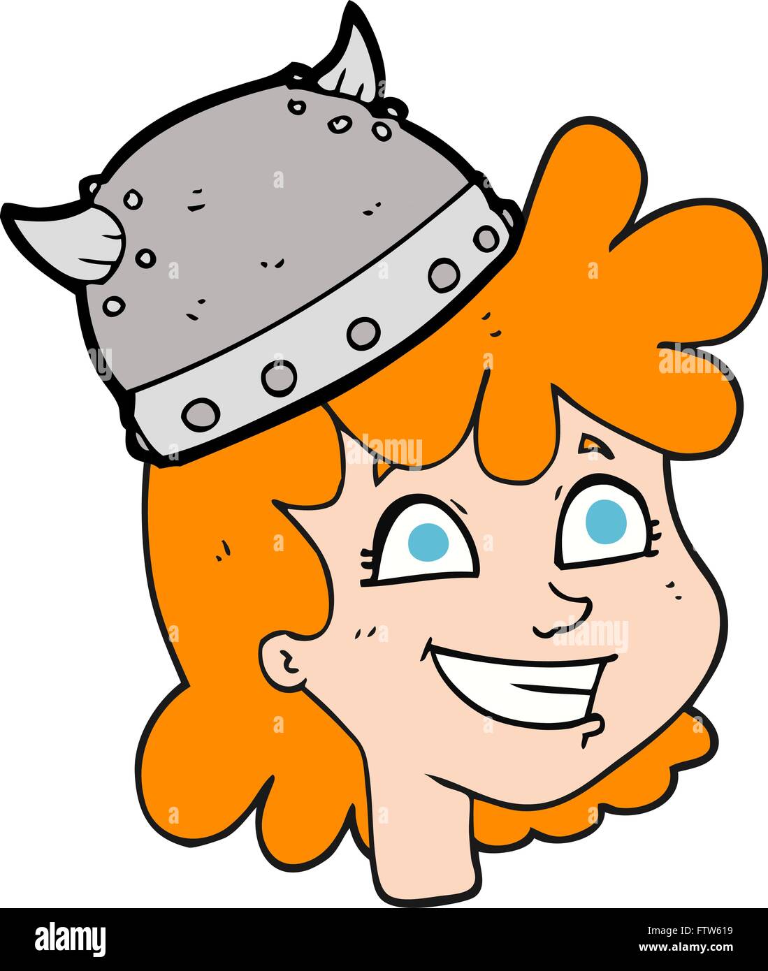 freehand drawn cartoon female viking Stock Vector Image & Art - Alamy