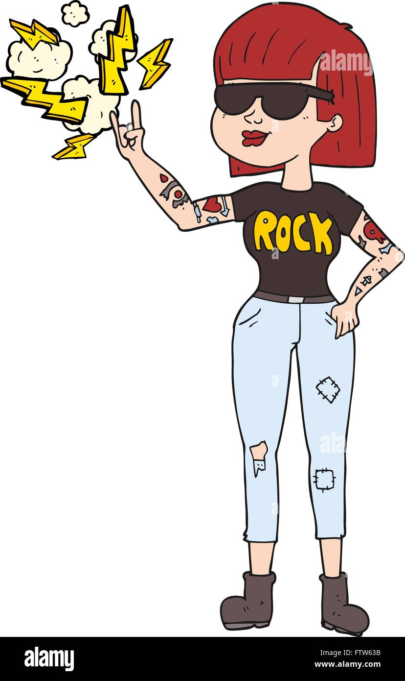 freehand drawn cartoon rock woman Stock Vector Image & Art - Alamy
