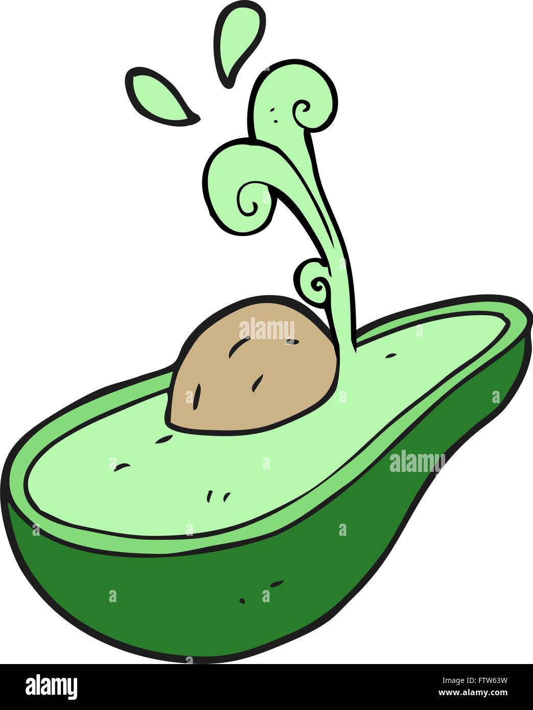 freehand drawn cartoon avocado Stock Vector Image & Art - Alamy