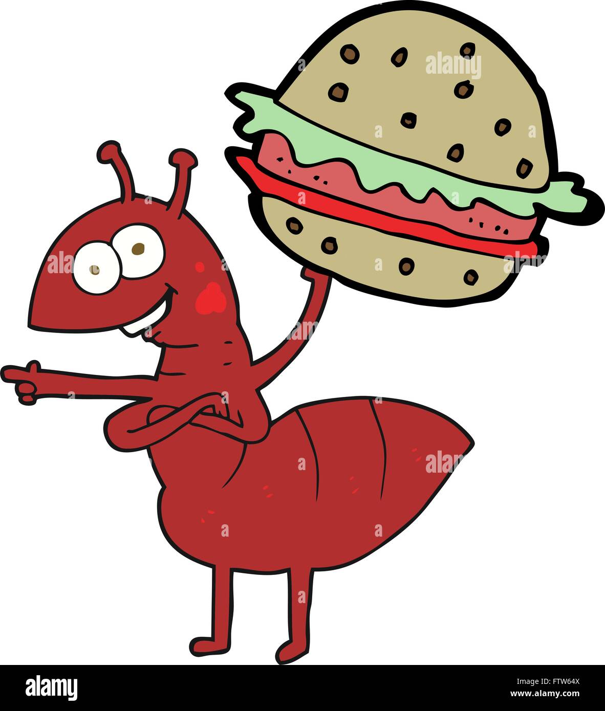 freehand drawn cartoon ant carrying food Stock Vector Image & Art - Alamy