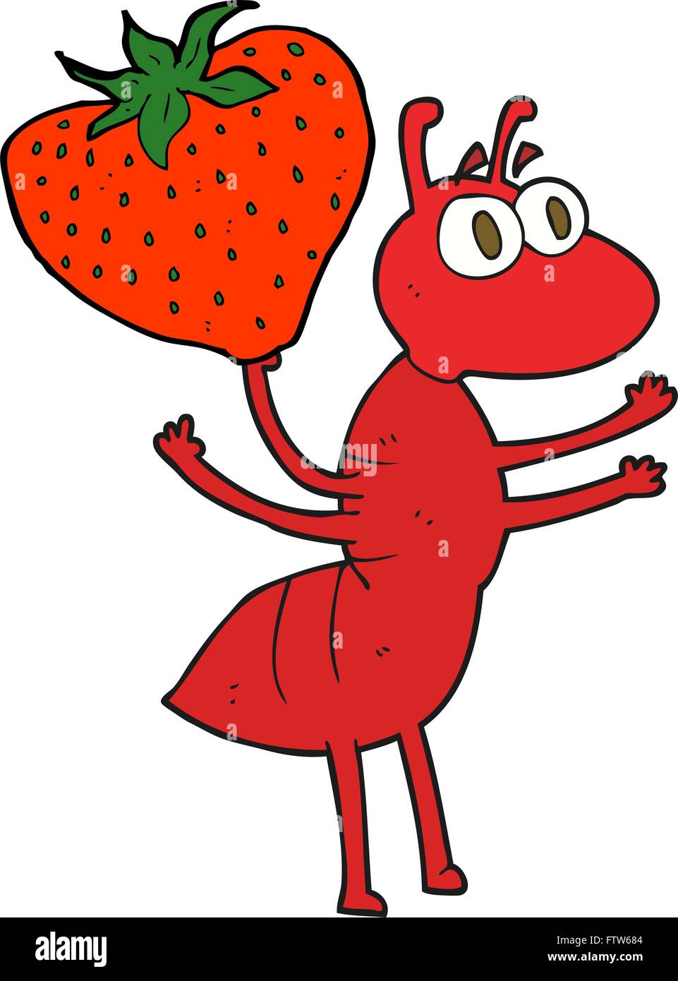 freehand drawn cartoon ant carrying food Stock Vector Image & Art - Alamy