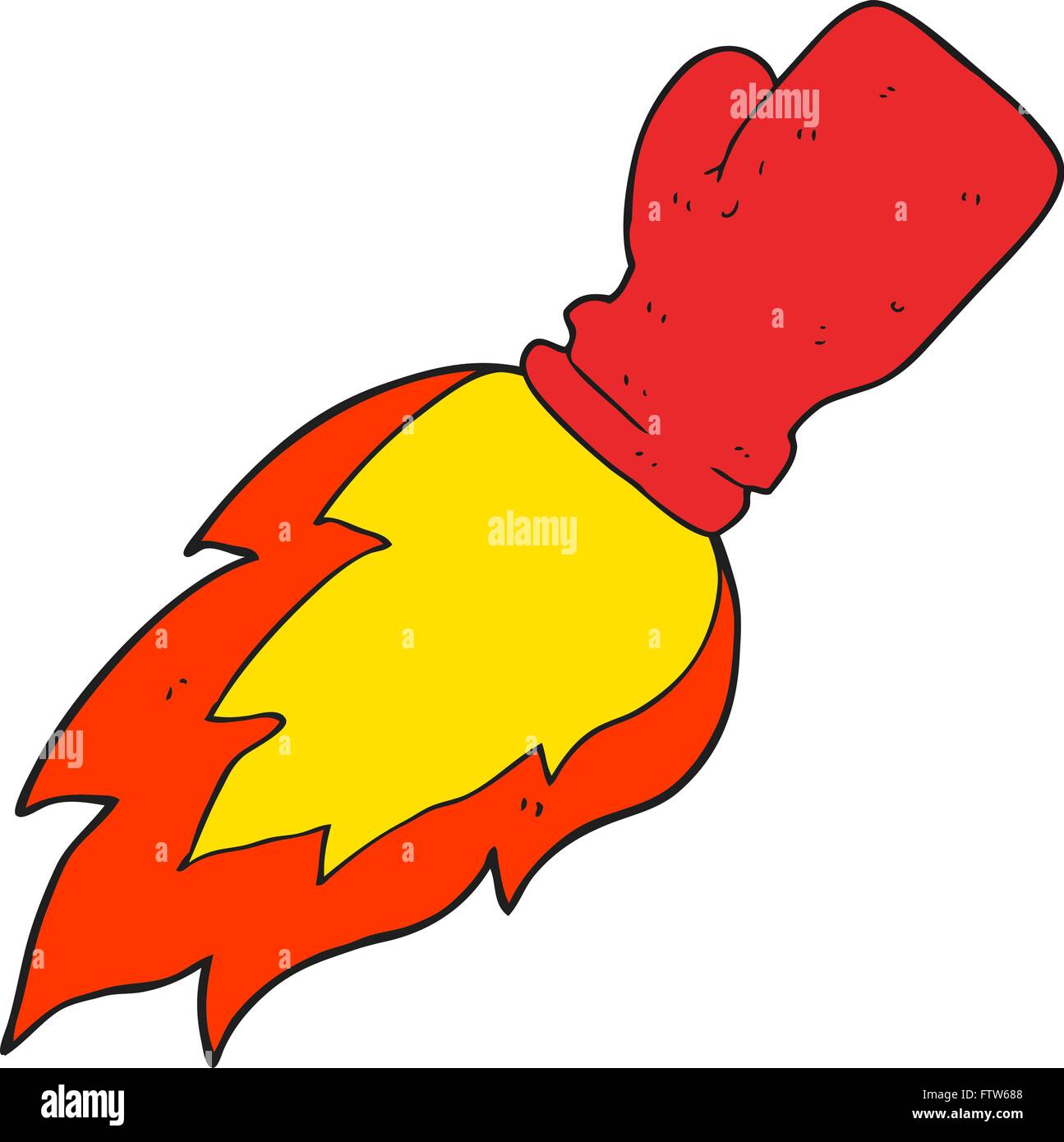 freehand drawn cartoon boxing glove flaming punch Stock Vector Image ...
