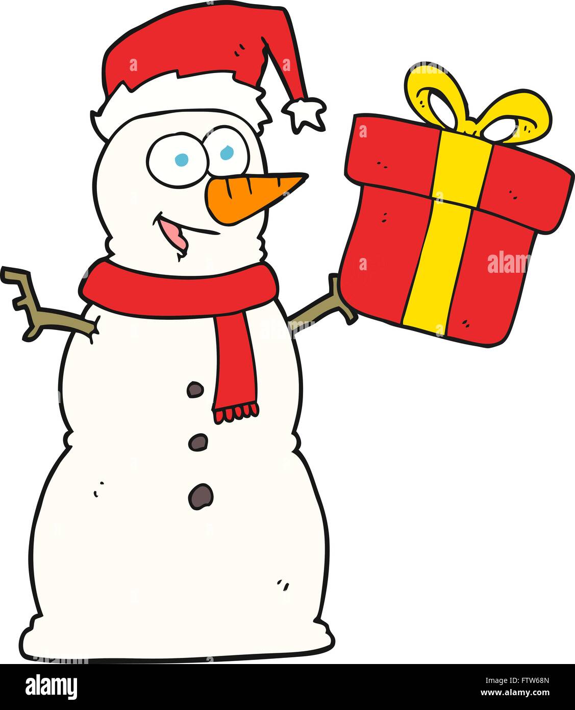 freehand drawn cartoon snowman Stock Vector Image & Art - Alamy