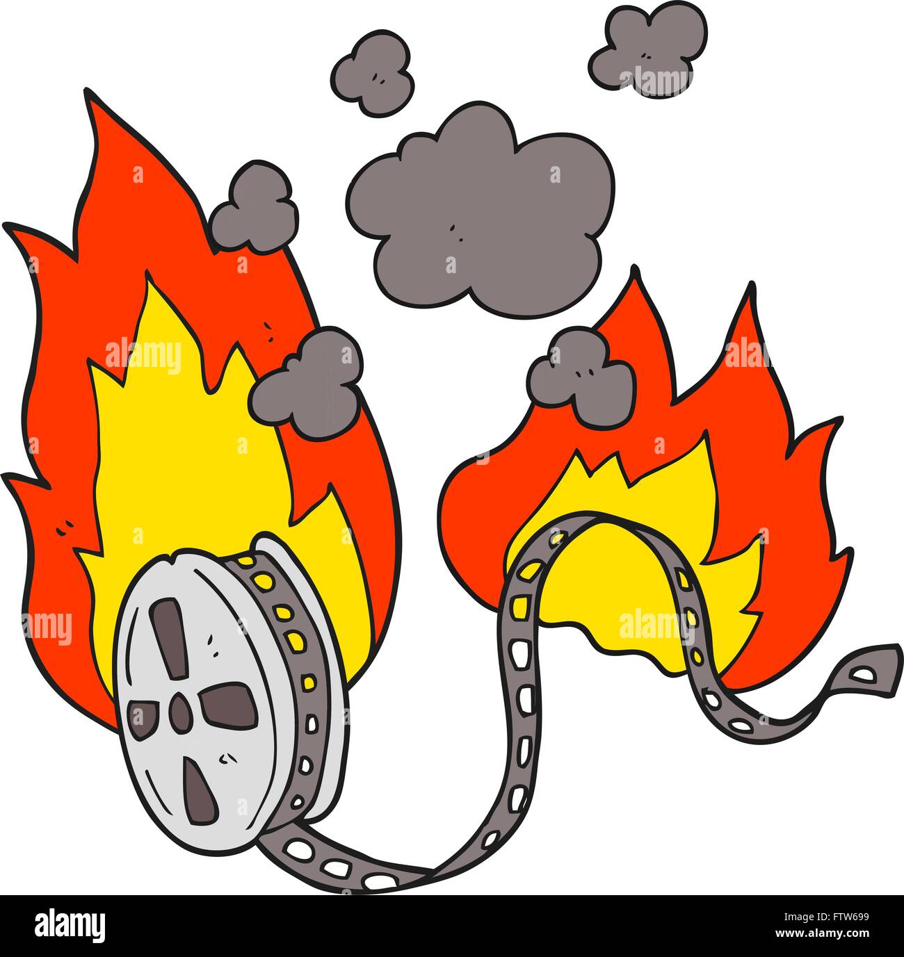 freehand drawn cartoon movie film burning Stock Vector Image & Art - Alamy