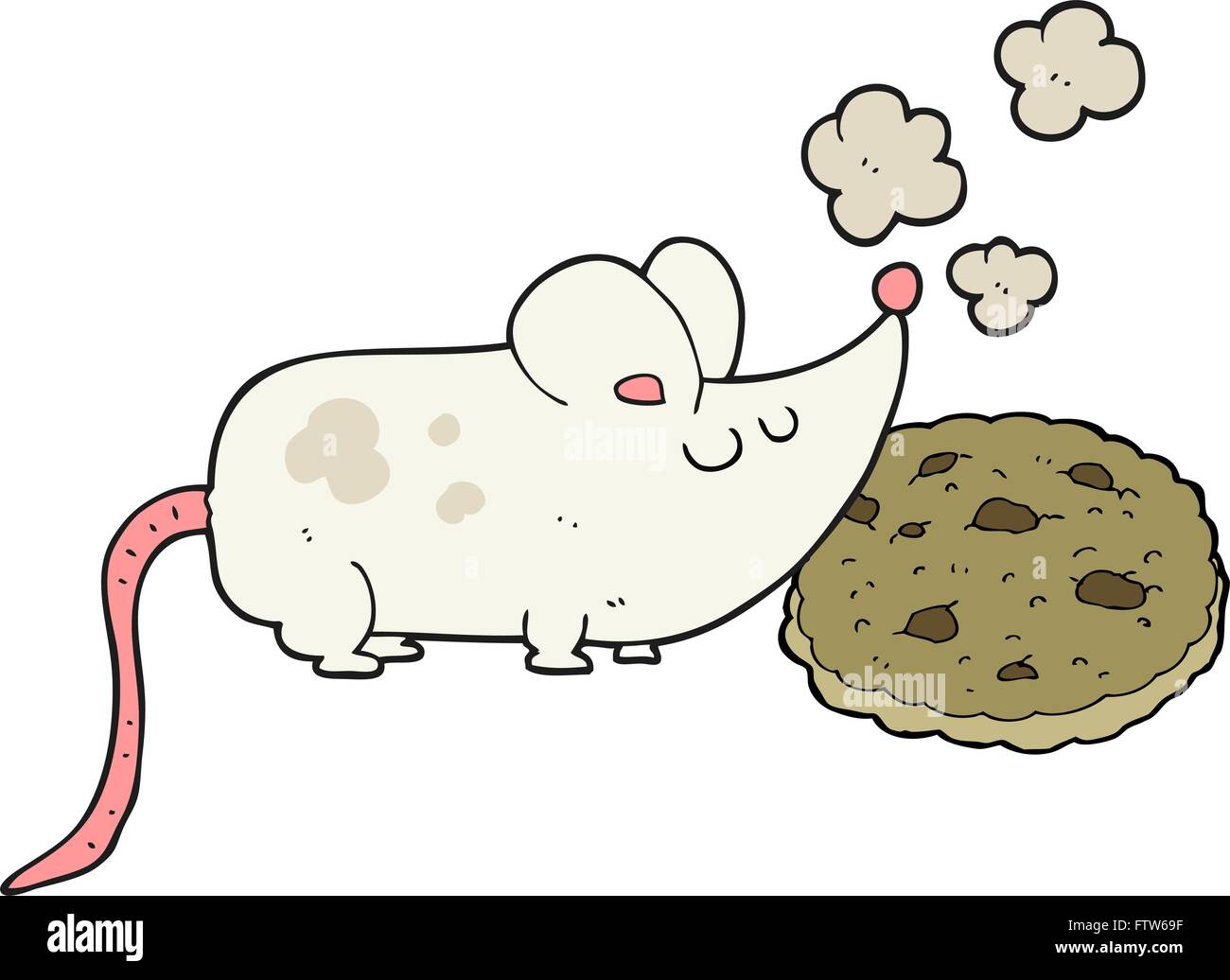 cute freehand drawn cartoon mouse and cookie Stock Vector Image & Art ...