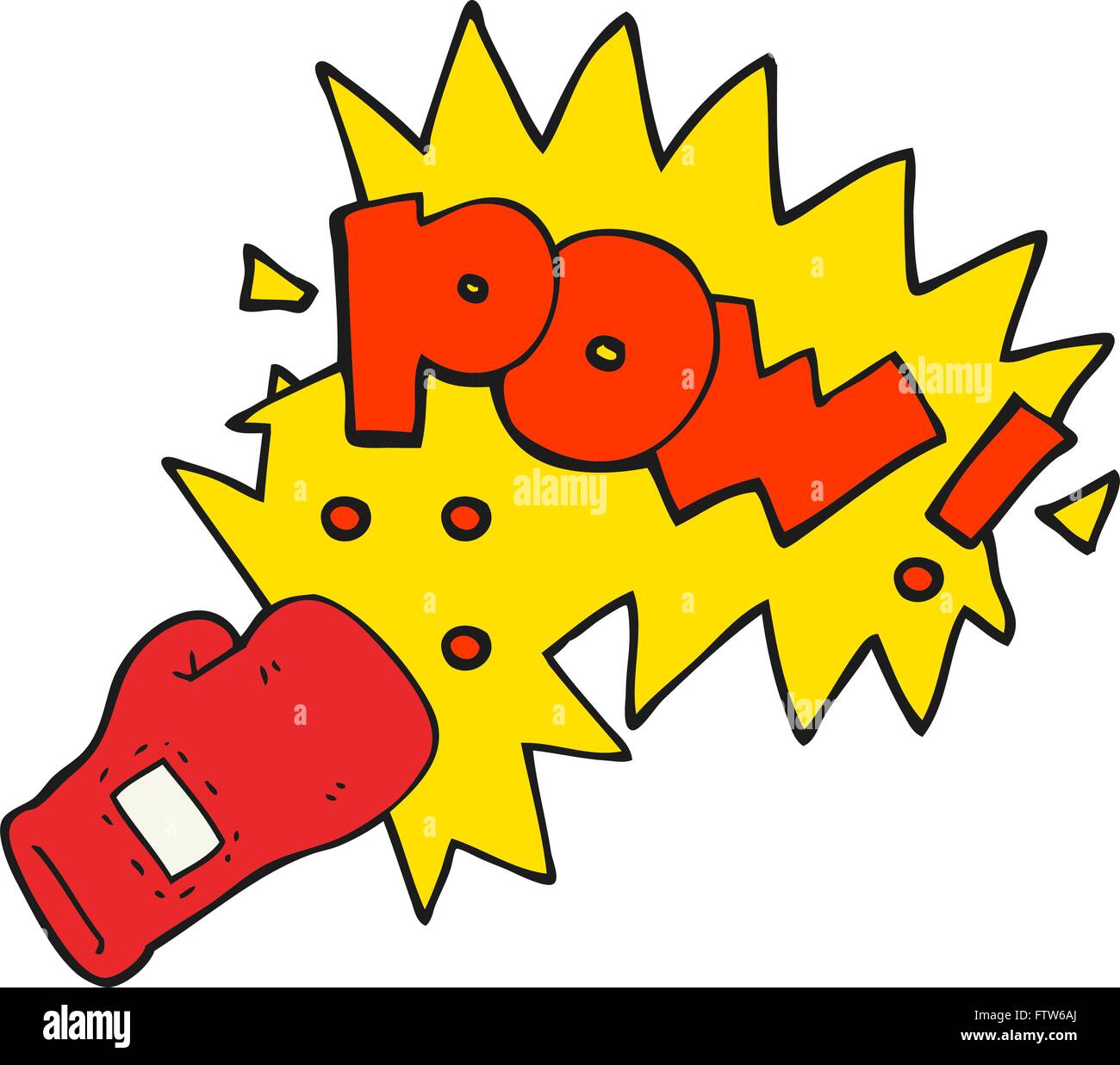 freehand drawn cartoon boxing glove punch Stock Vector Image & Art - Alamy