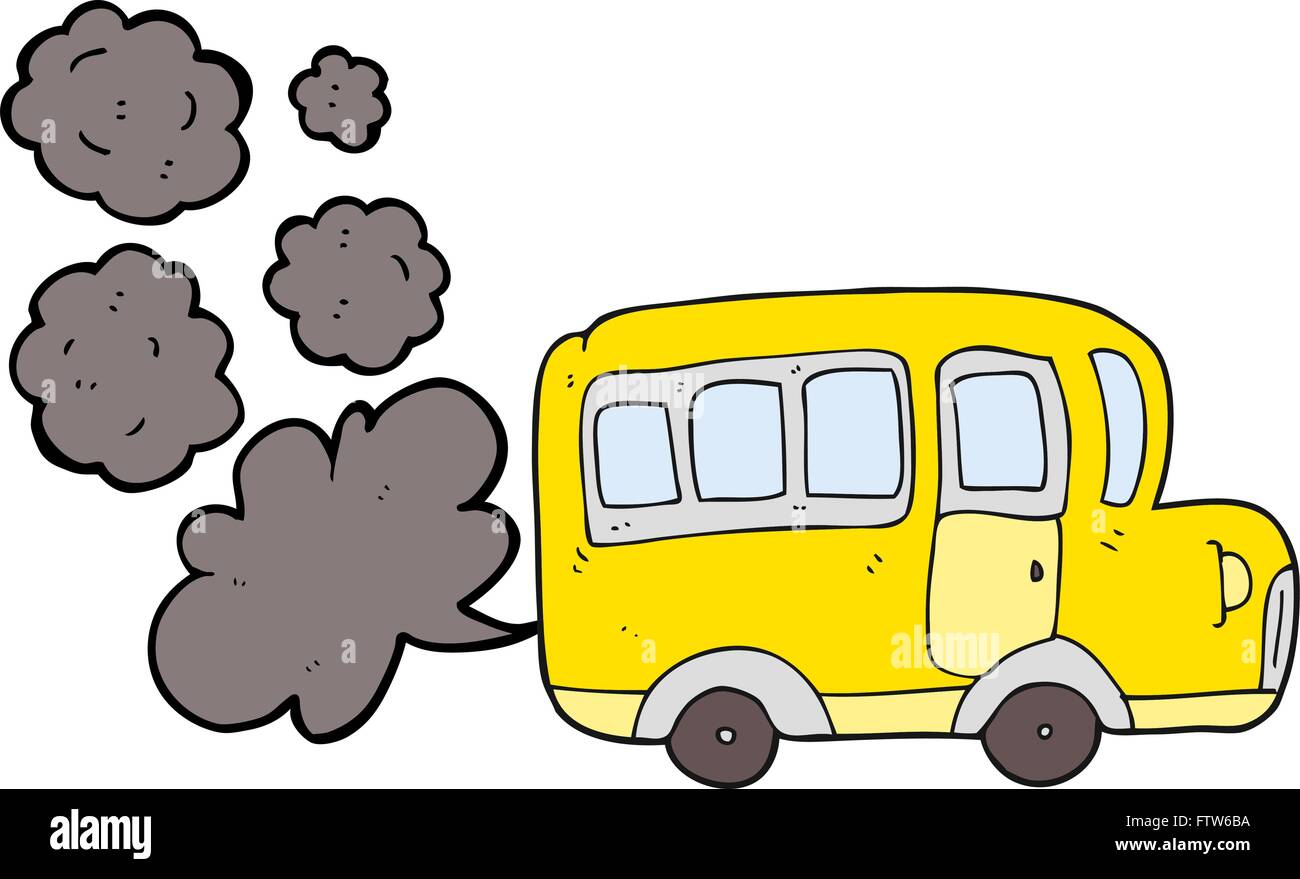 freehand drawn cartoon yellow school bus Stock Vector Image & Art - Alamy
