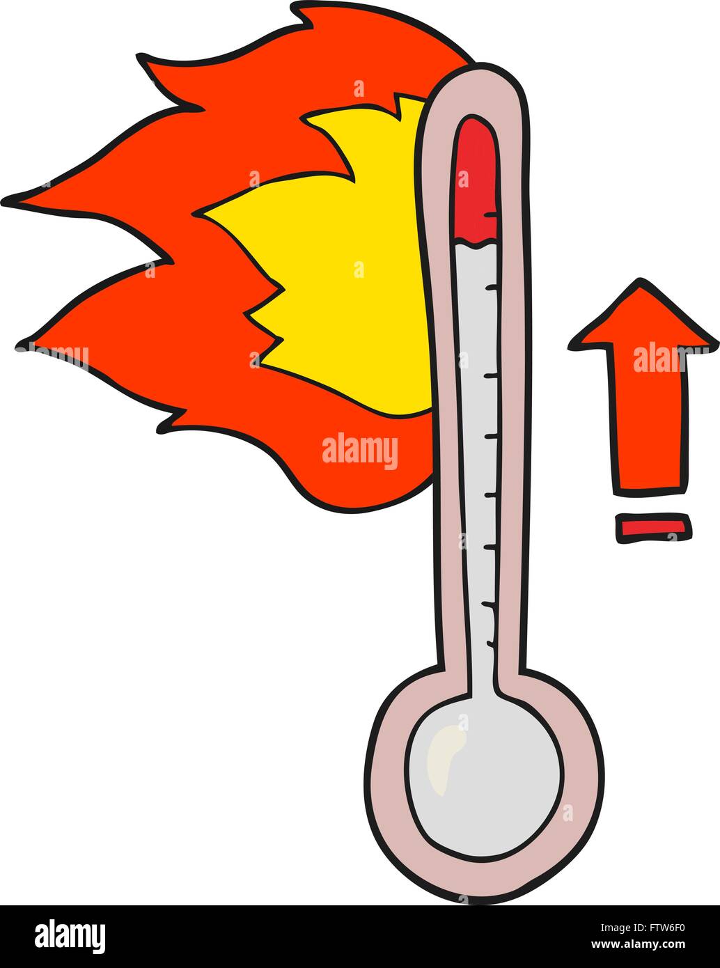 freehand drawn cartoon rising temperature Stock Vector Image & Art - Alamy