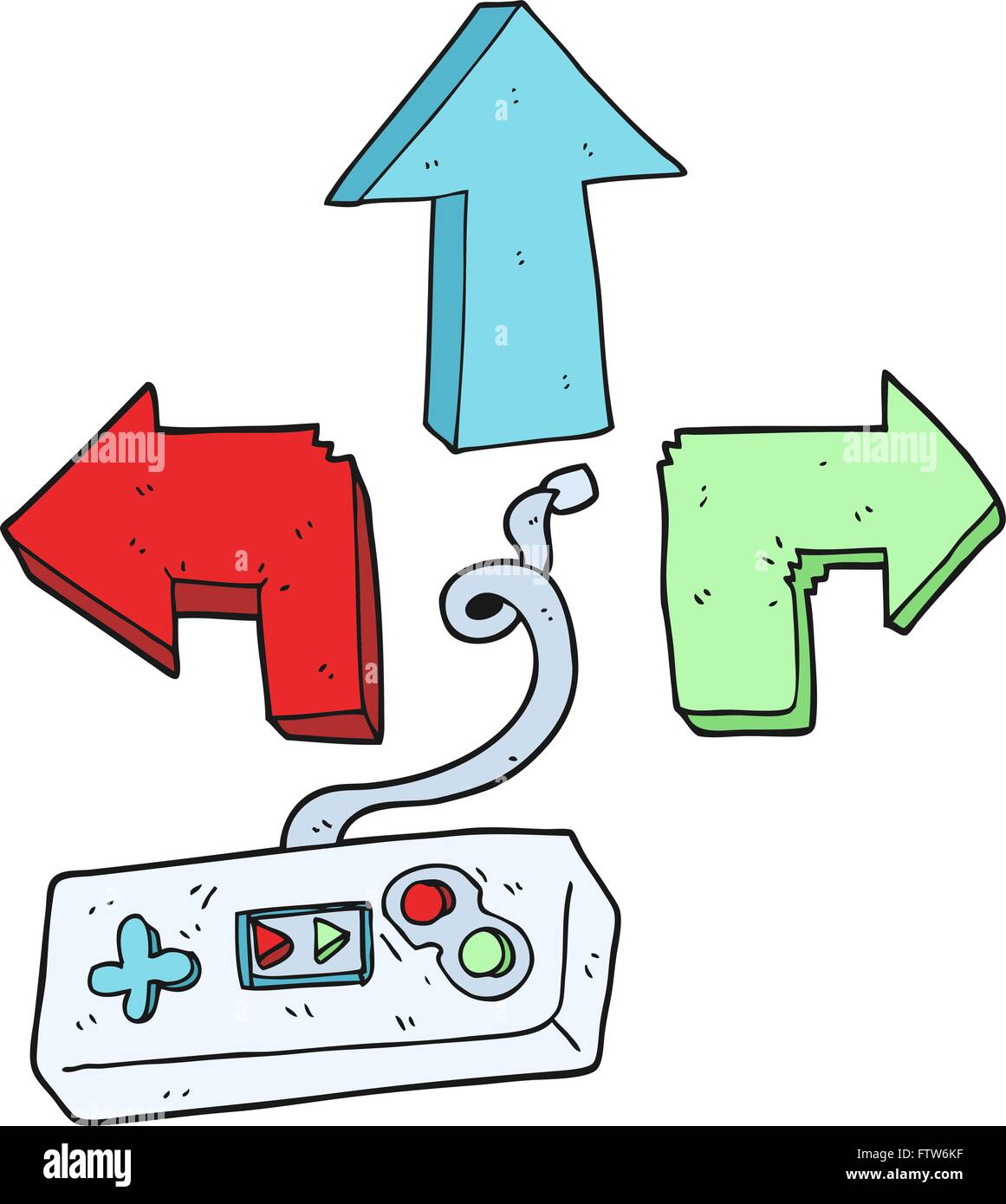 freehand drawn cartoon game controller Stock Vector Image & Art - Alamy