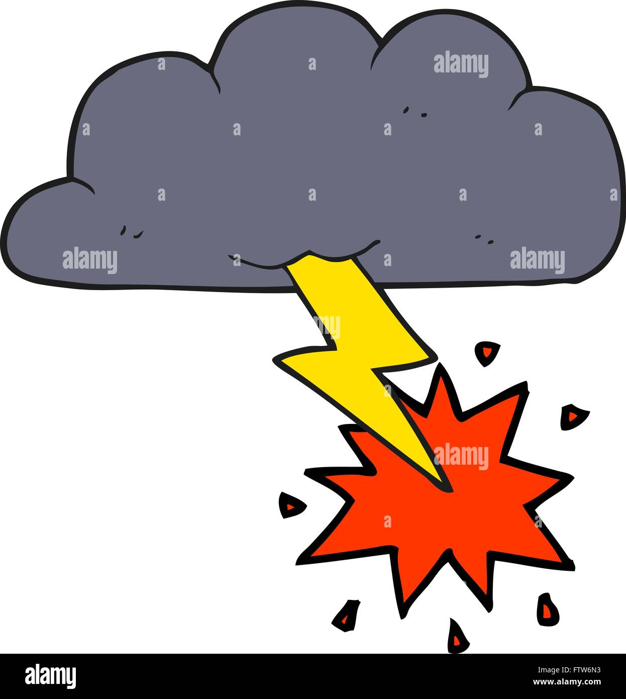 freehand drawn cartoon thundercloud Stock Vector Image & Art - Alamy