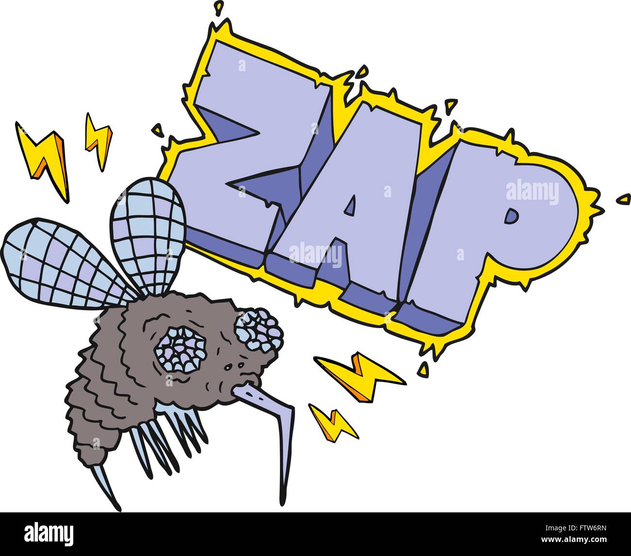 freehand drawn cartoon fly zapped Stock Vector Image & Art - Alamy