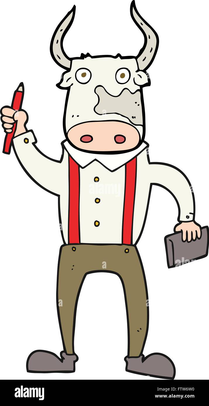 freehand drawn cartoon bull man Stock Vector Image & Art - Alamy