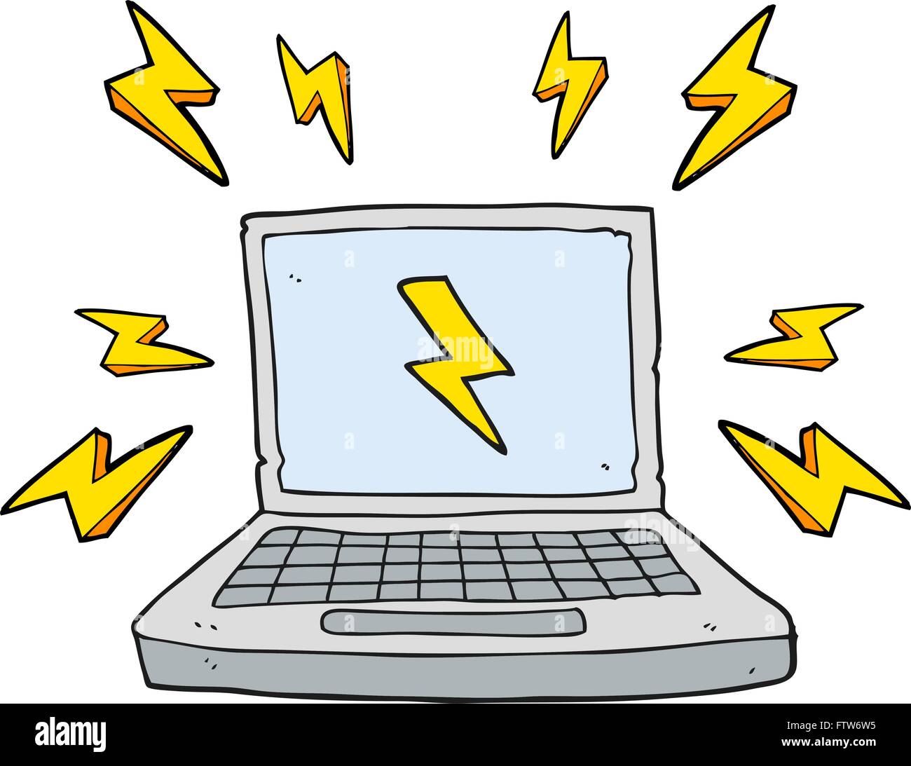 freehand drawn cartoon laptop computer Stock Vector Image & Art - Alamy