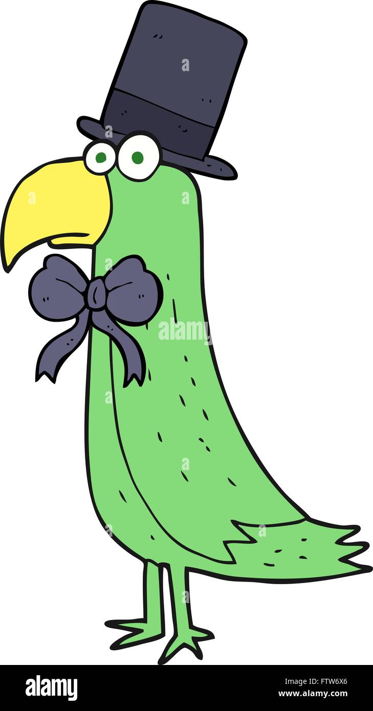 freehand drawn cartoon posh parrot Stock Vector Image & Art - Alamy