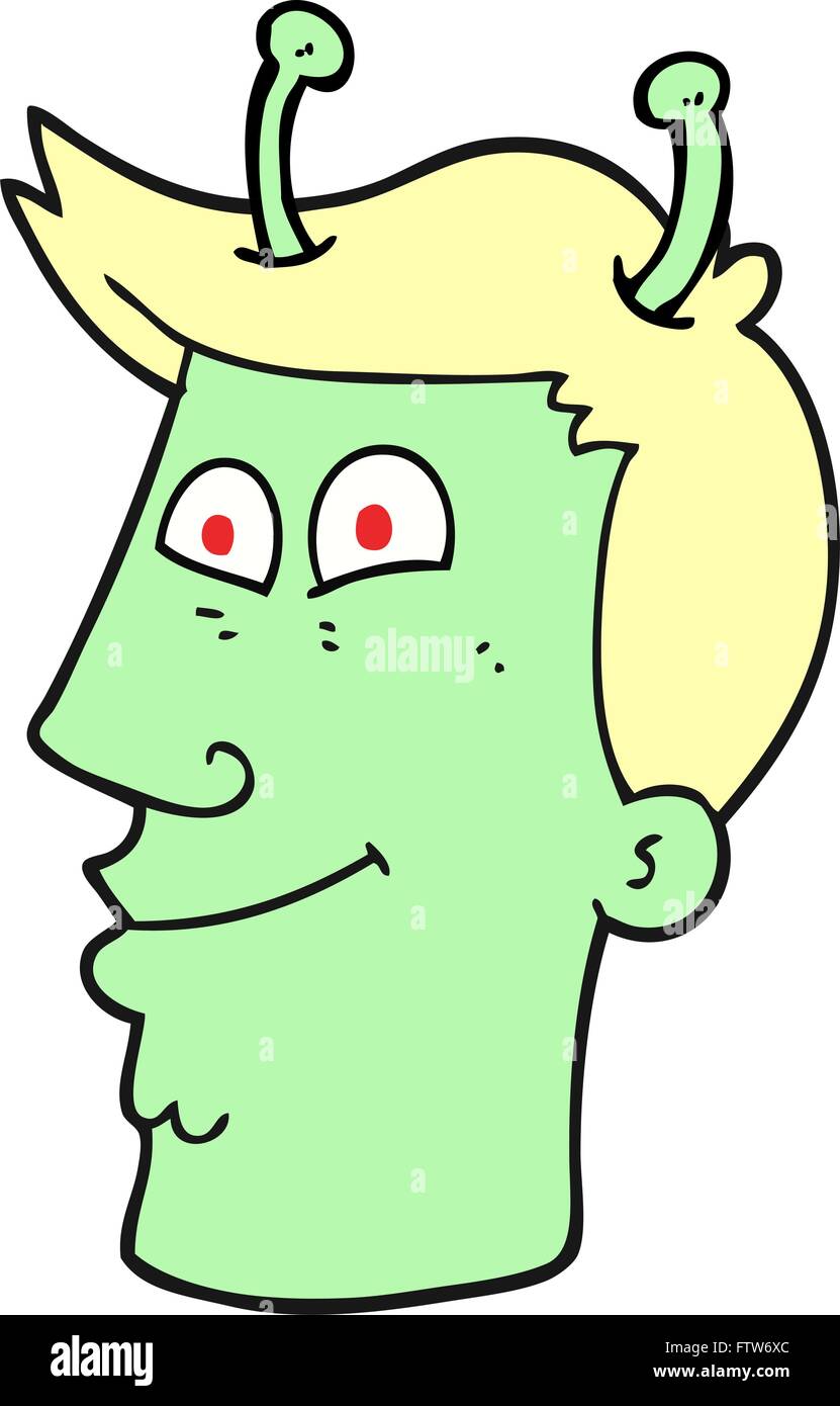 freehand drawn cartoon alien man Stock Vector Image & Art - Alamy