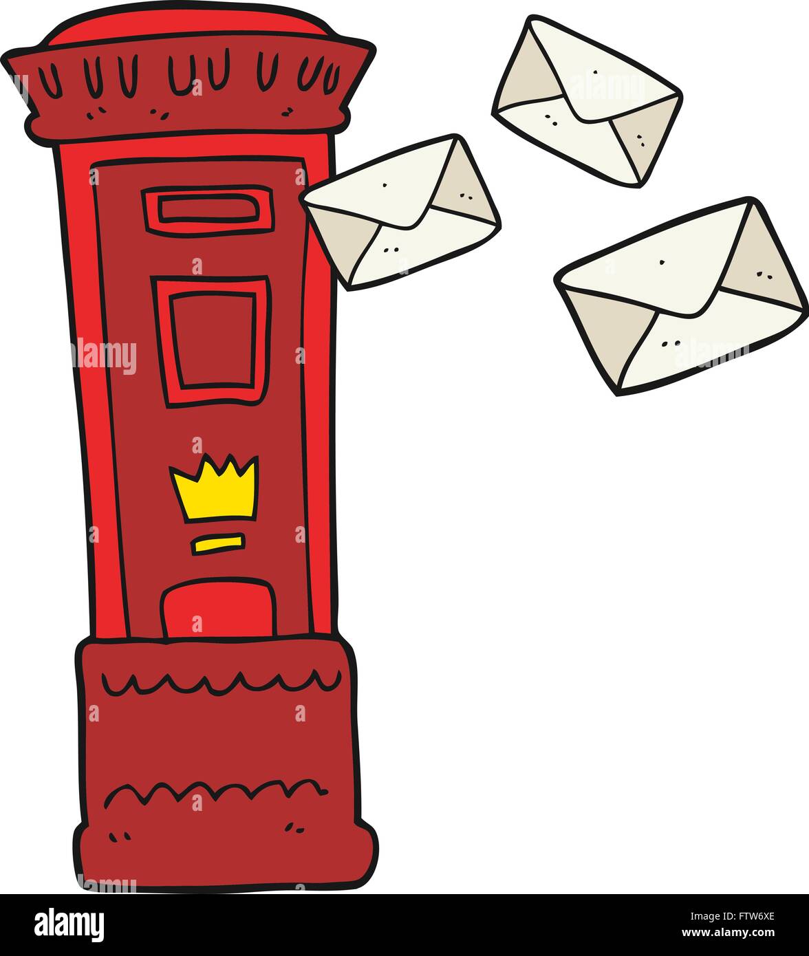 freehand drawn cartoon british post box Stock Vector Image & Art - Alamy