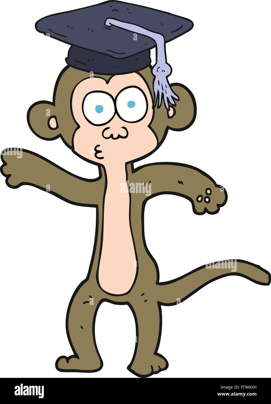 freehand drawn cartoon graduate monkey Stock Vector Image & Art - Alamy