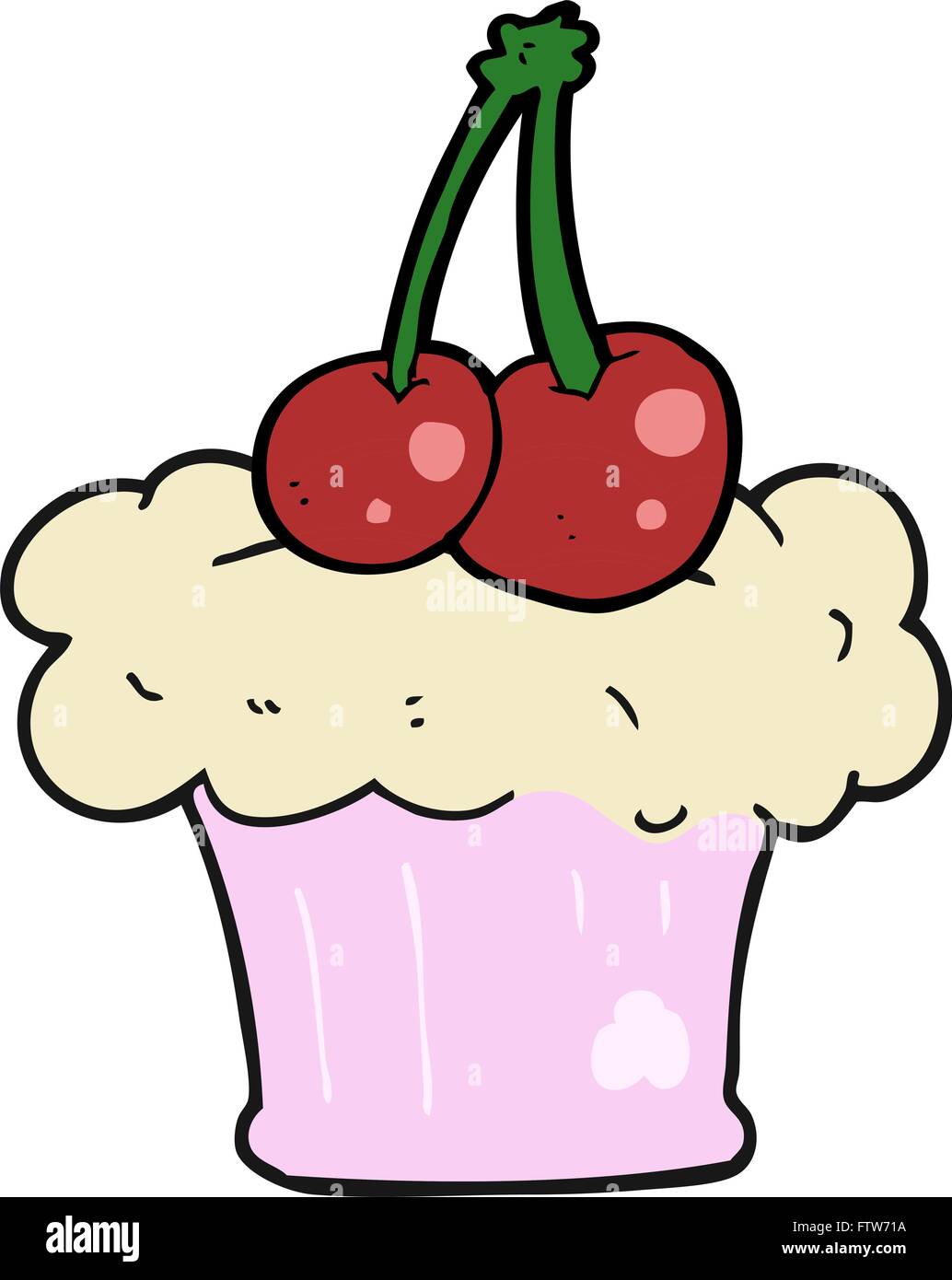 freehand drawn cartoon cupcake Stock Vector Image & Art - Alamy