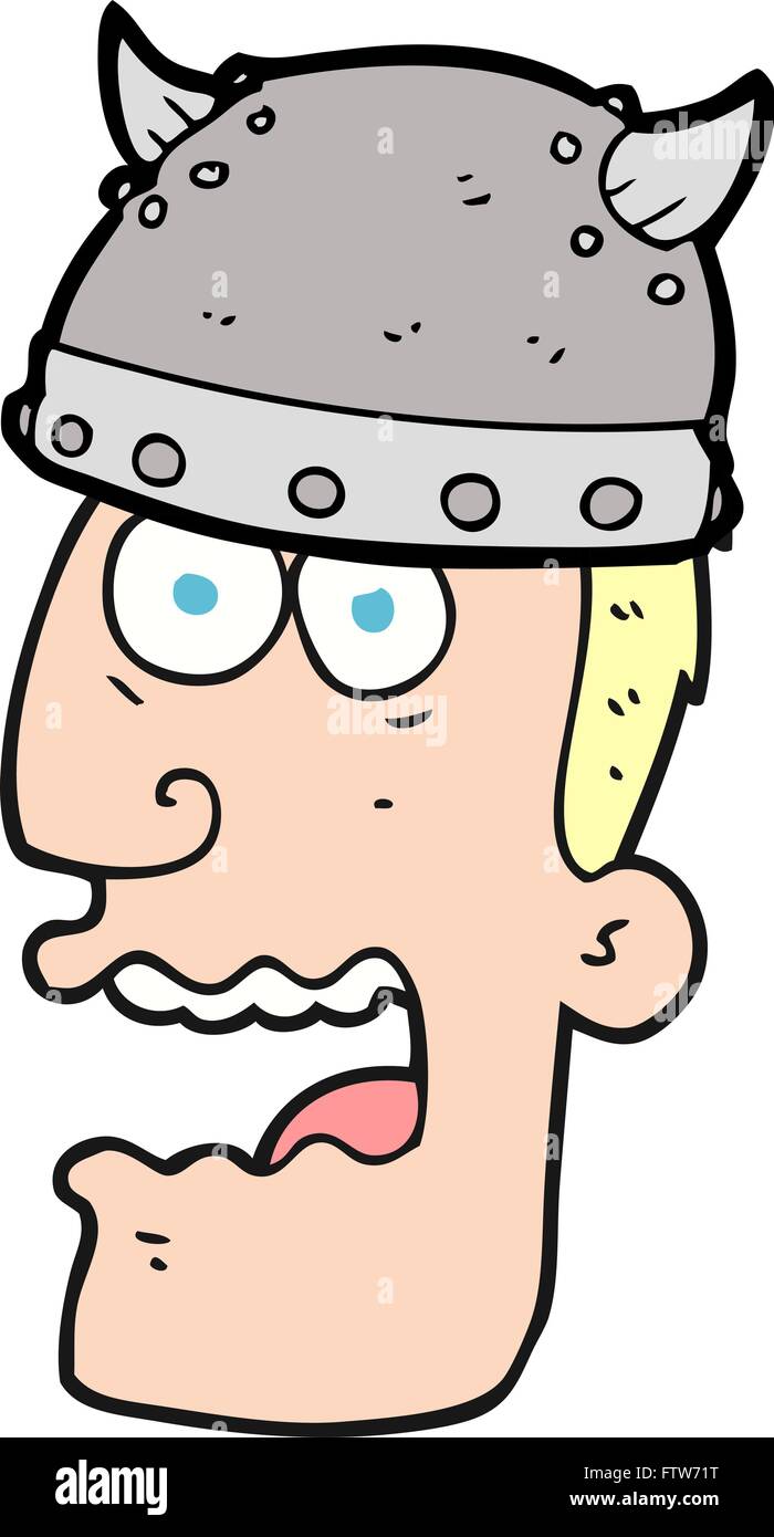 freehand drawn cartoon screaming warrior man Stock Vector Image & Art ...