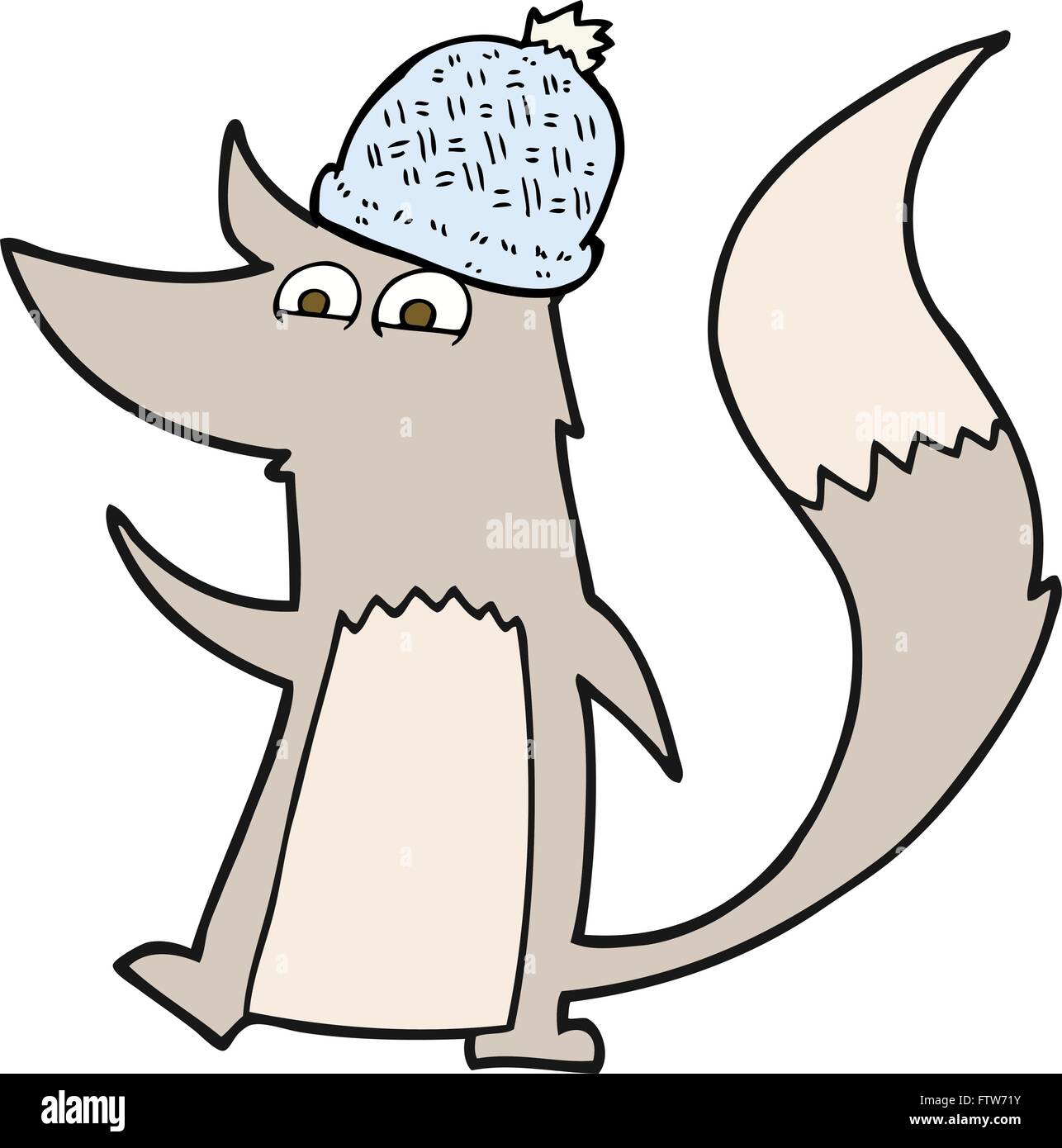 freehand drawn cartoon little wolf Stock Vector Image & Art - Alamy