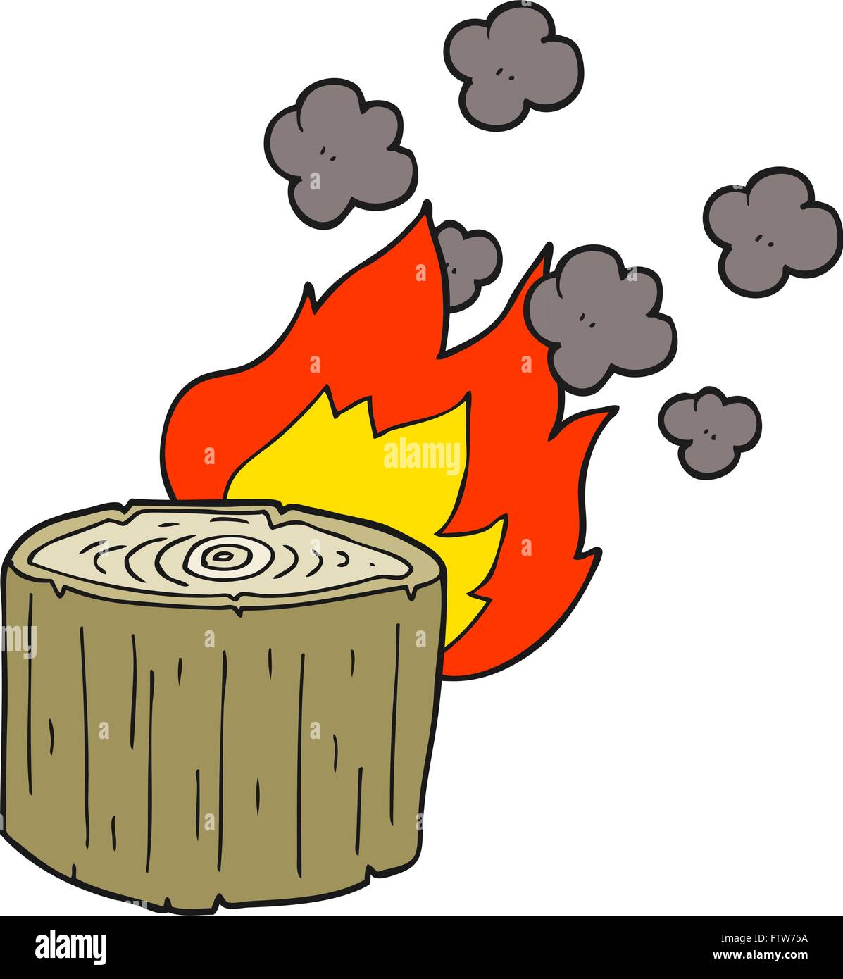 Freehand drawn cartoon burning tree hi-res stock photography and images ...