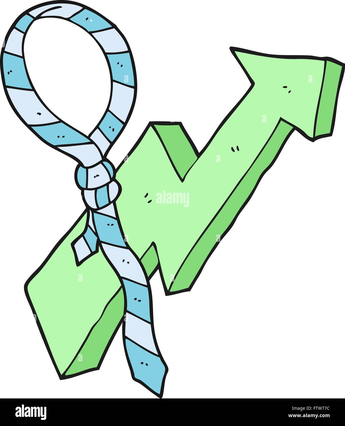 freehand drawn cartoon work tie and arrow progress symbol Stock Vector ...