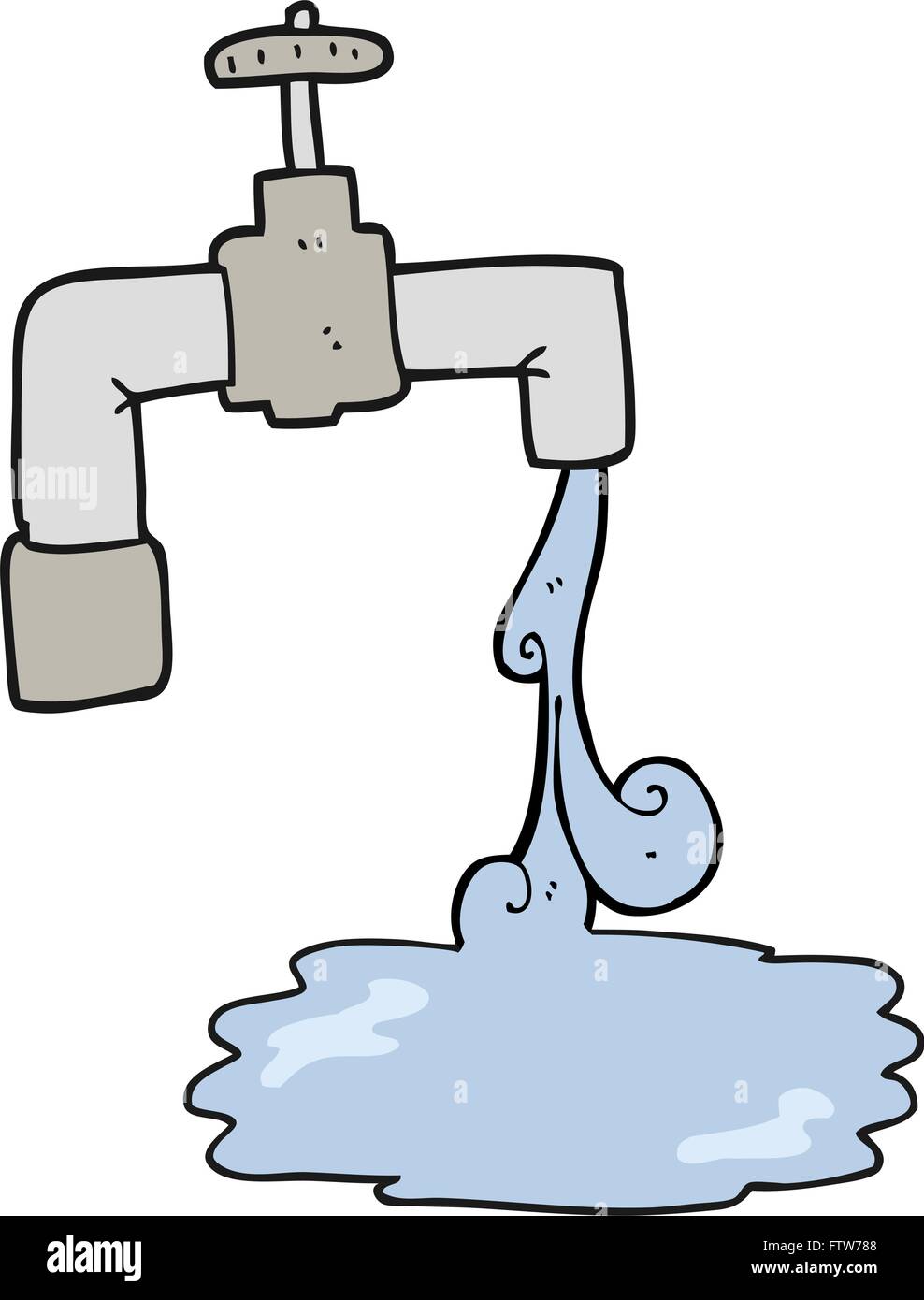 freehand drawn cartoon running faucet Stock Vector Image & Art - Alamy