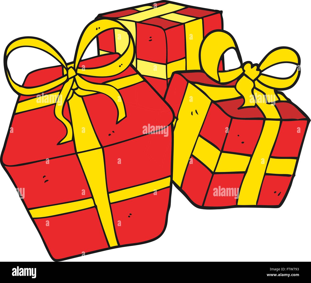 freehand drawn cartoon wrapped present Stock Vector Image & Art - Alamy
