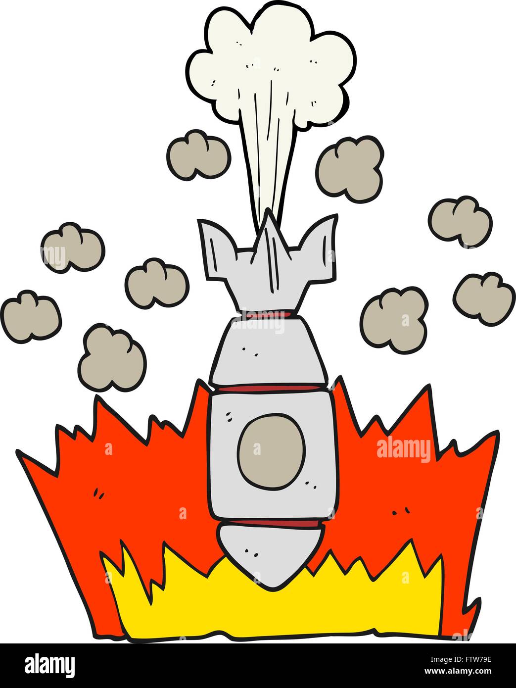 freehand drawn cartoon falling bomb Stock Vector Image & Art - Alamy