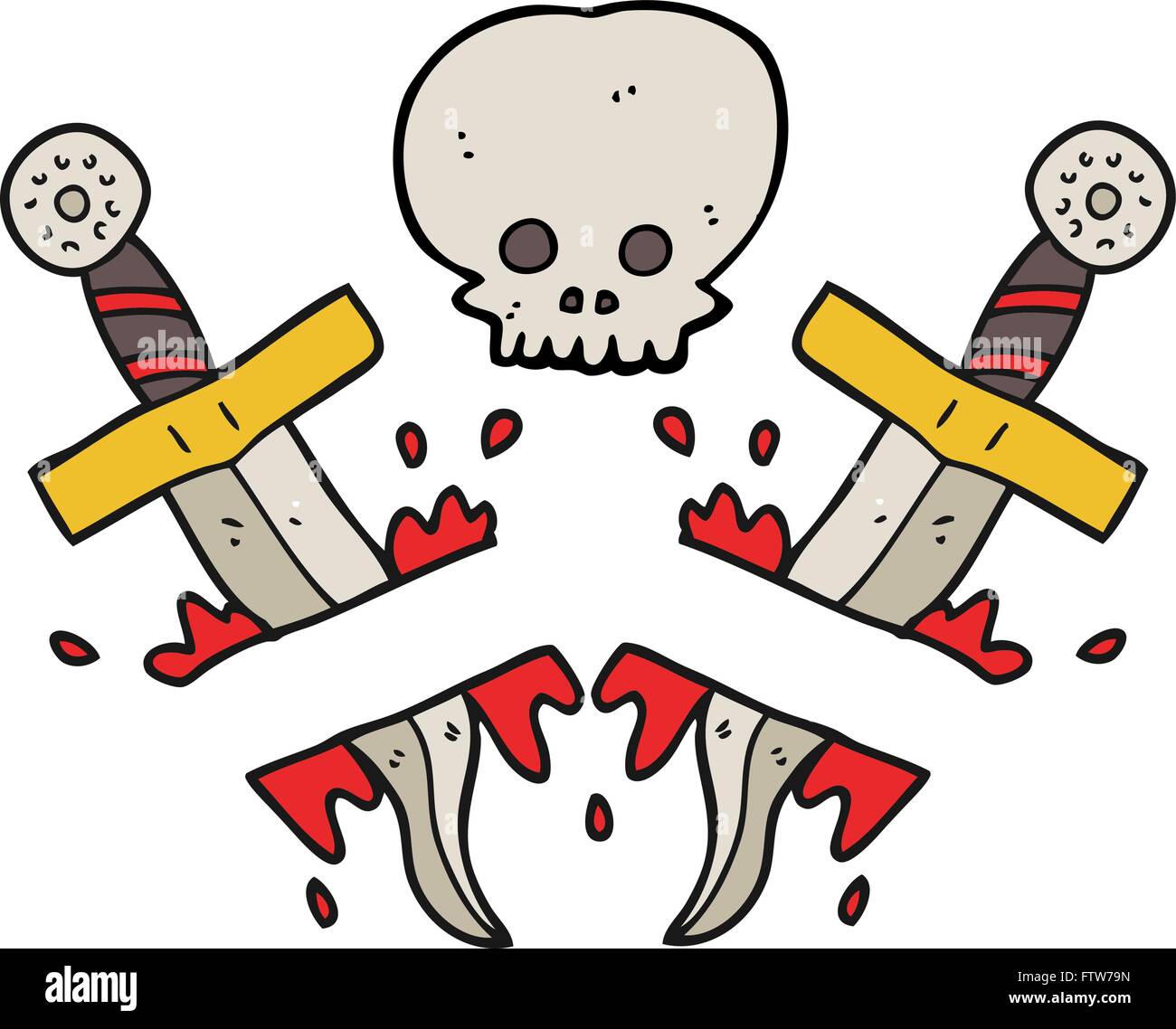 Freehand drawn cartoon dagger symbol hi-res stock photography and ...