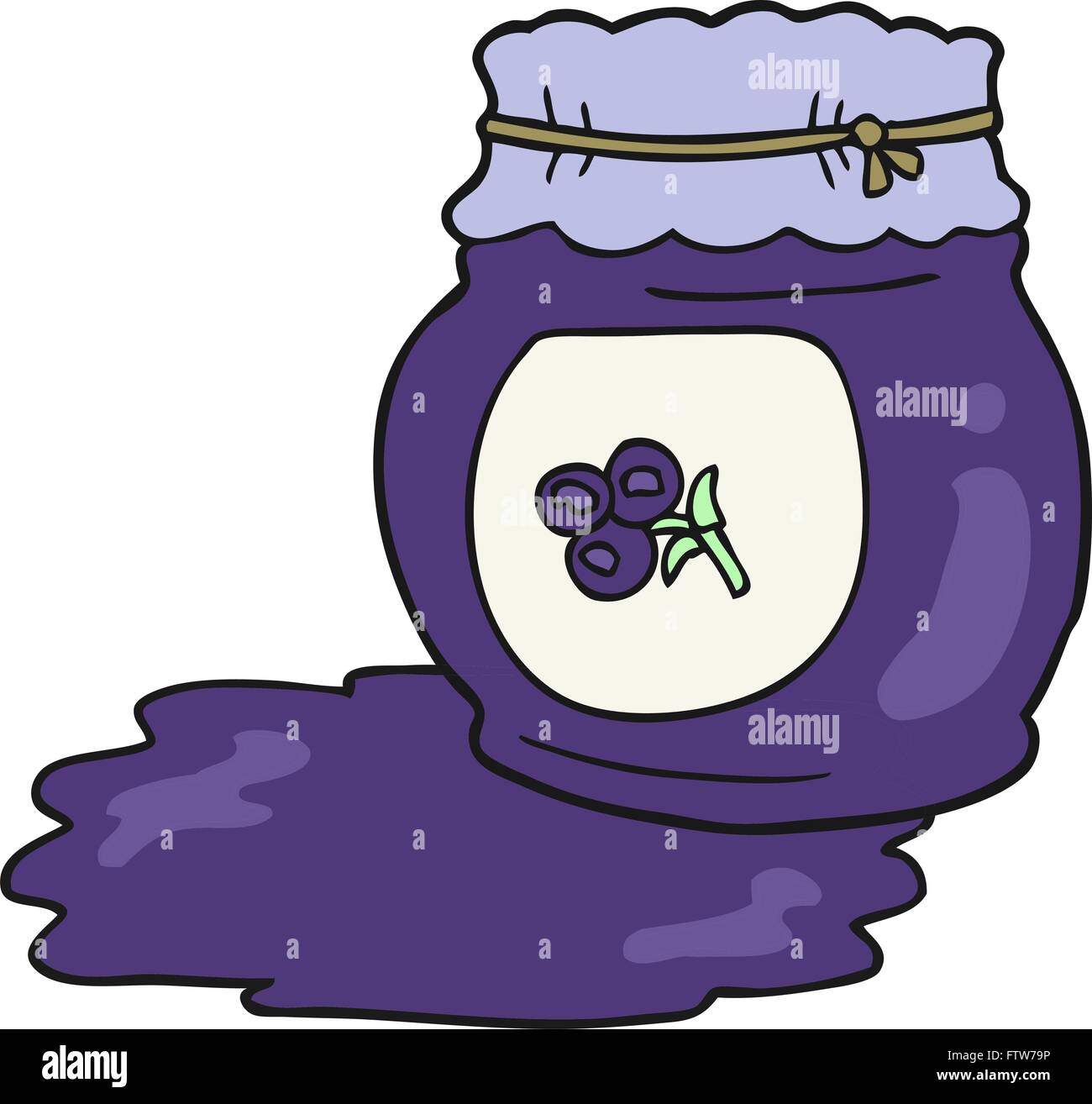 freehand drawn cartoon blueberry jam Stock Vector Image & Art - Alamy